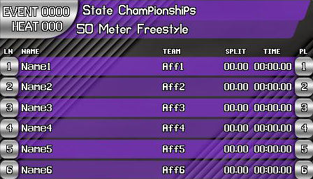 256 x 448 Designer Template: 6-Lane Swimming Transparent Lane Lines ...